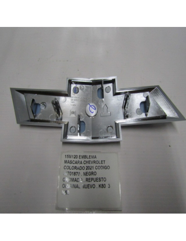 EMBLEMA MASCARA CHEVROLET COLORADO 2021 CODIGO 84701879 . NEGRO CROMADO